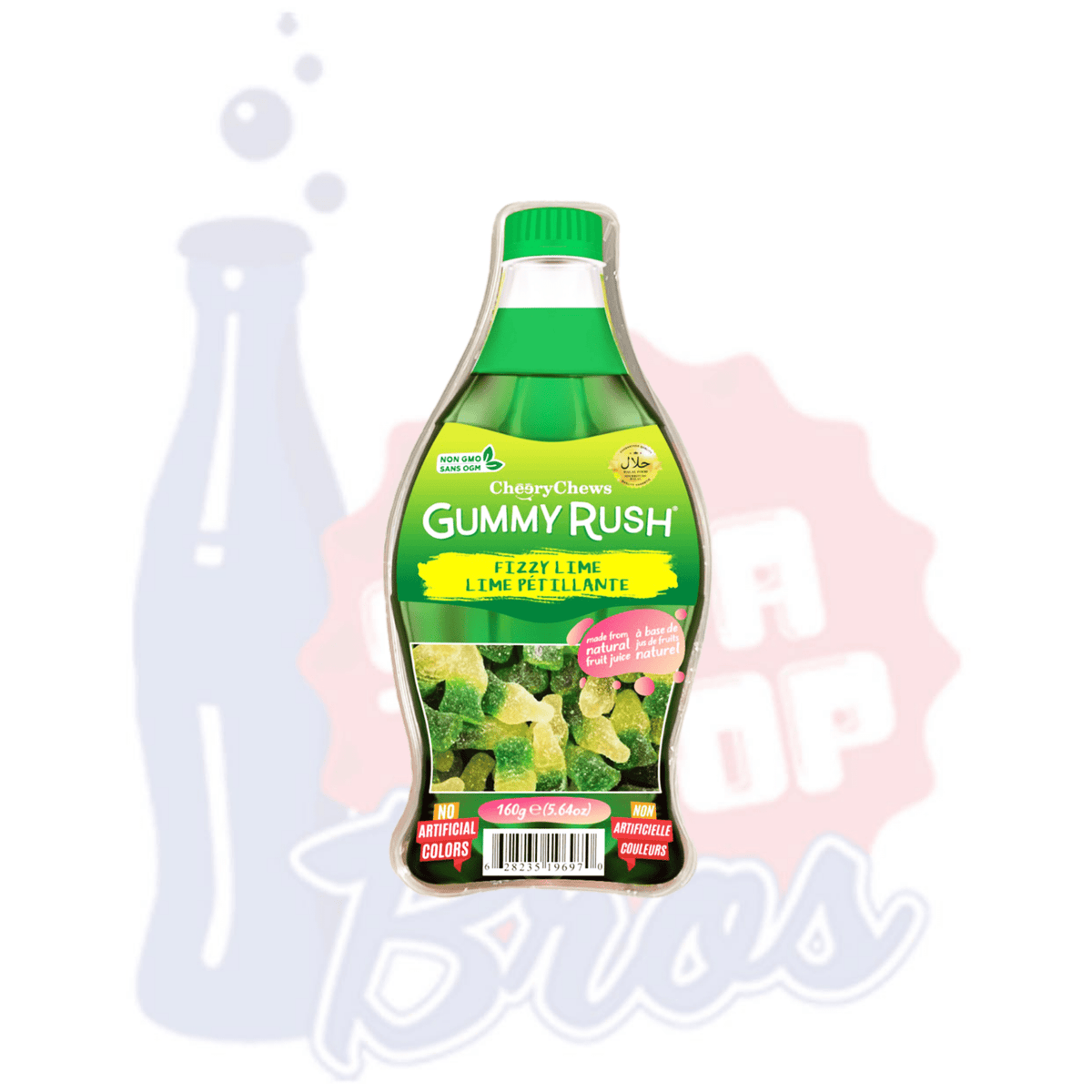 Cherry Chews Gummy Rush Fizzy Lime Soda Bottles - Soda Pop Bros Candy ...