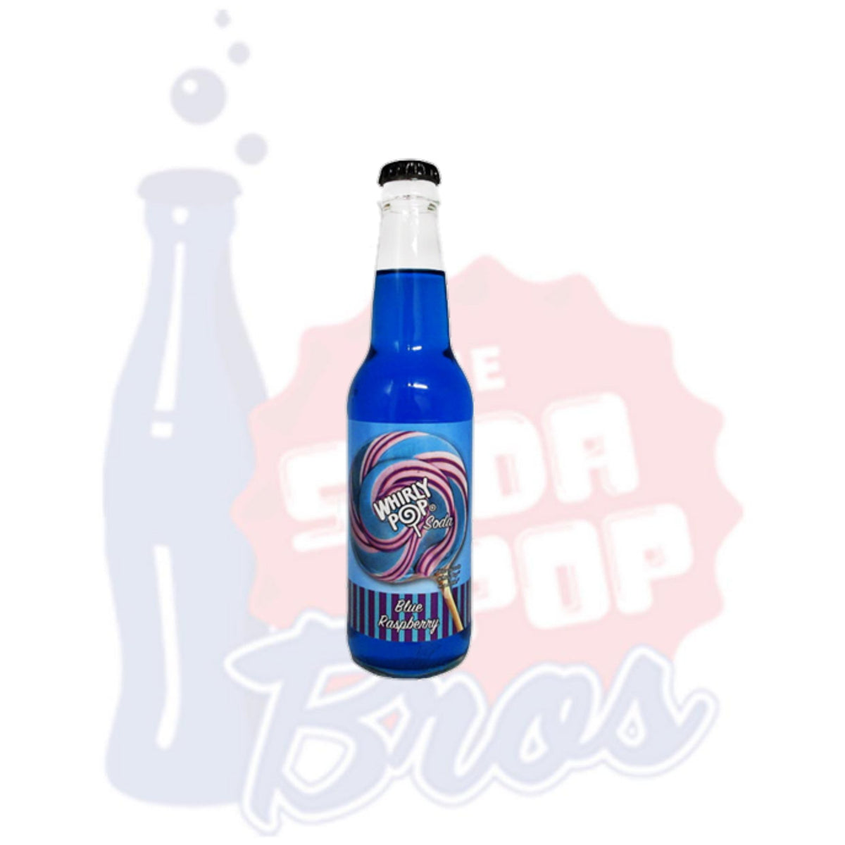 Rocket Fizz Blue Raspberry Whirley Pop - Soda Pop Bros Soda